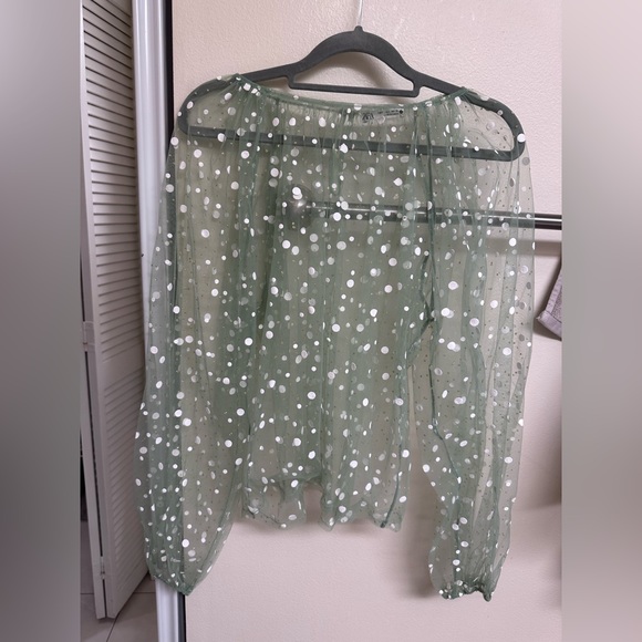 Zara | Tops | Zara Transparent Blouse | Poshmark